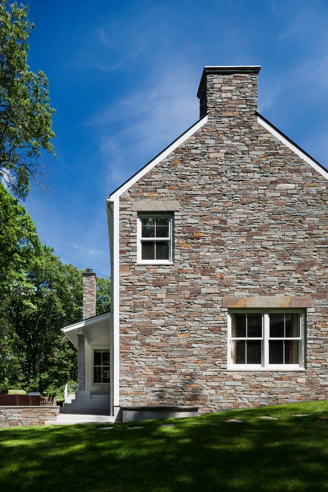 Riverfront Farmhouse- Stone Wall - Farmhouse - Exterior - Boston - by ...