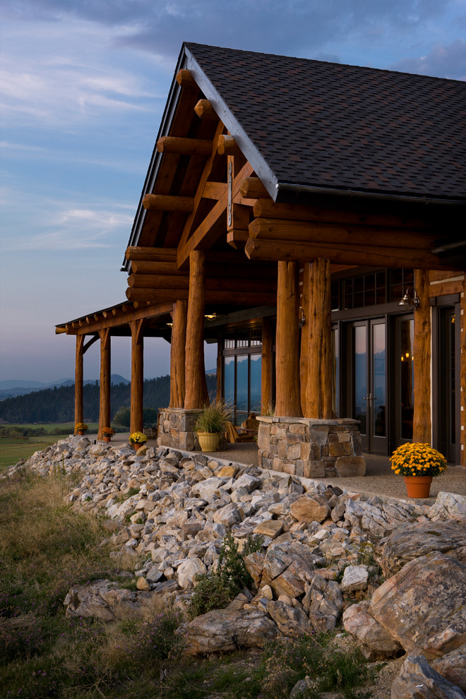 Rocky Mountain Log Homes - A Place to Gather - Rustic - Exterior ...
