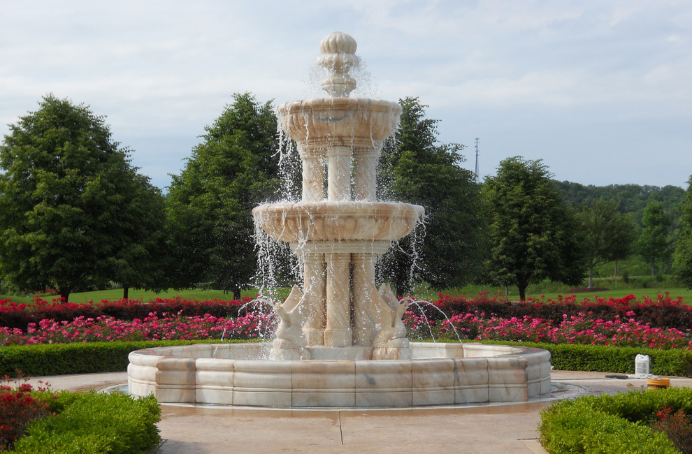 Roman Column Fountain - Traditional - House Exterior - Indianapolis ...