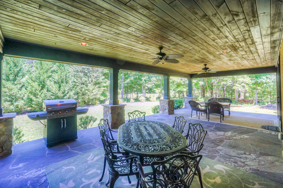 Rustic Covered Porch in Huntersville - Rustic - Exterior - Charlotte ...