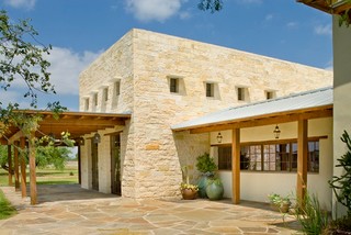 Rustic Hacienda Style Texas Ranch - Southwestern - Exterior - Houston ...