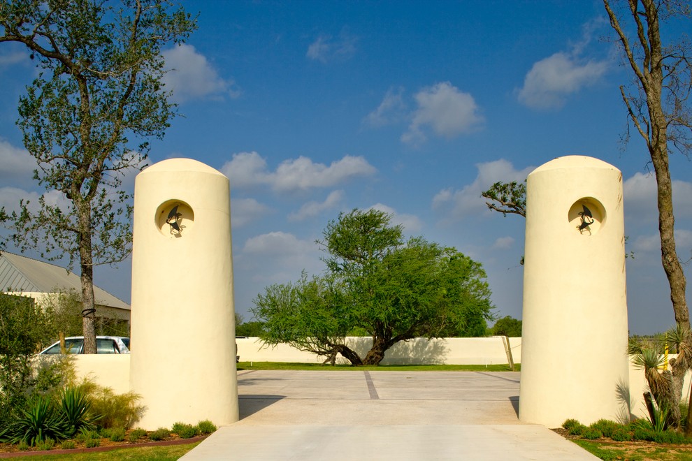 Rustic Hacienda Style Texas Ranch - Southwestern - Exterior - Houston ...