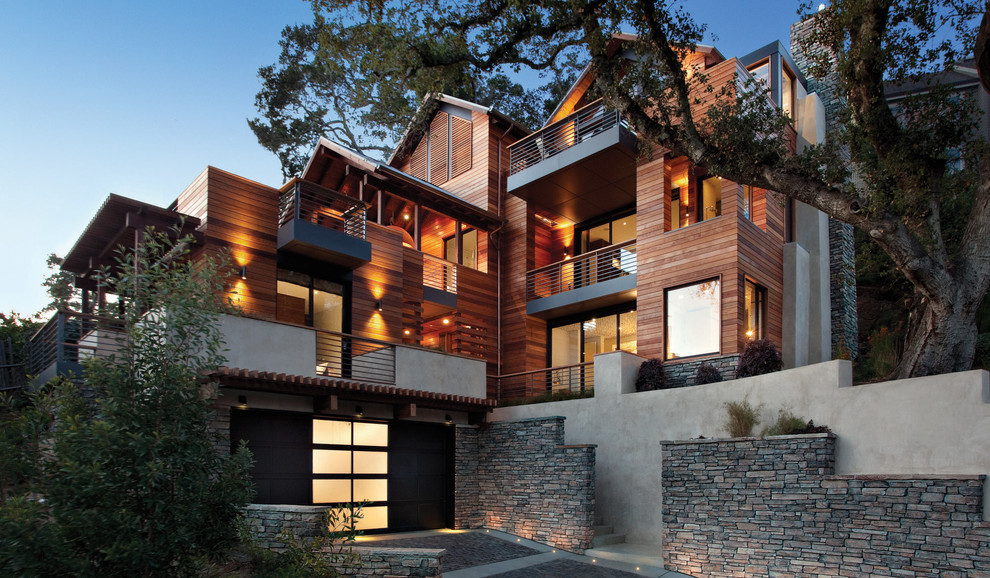 Rustic Hillside Cabin With a Modern Twist - Rustic - Exterior - San ...