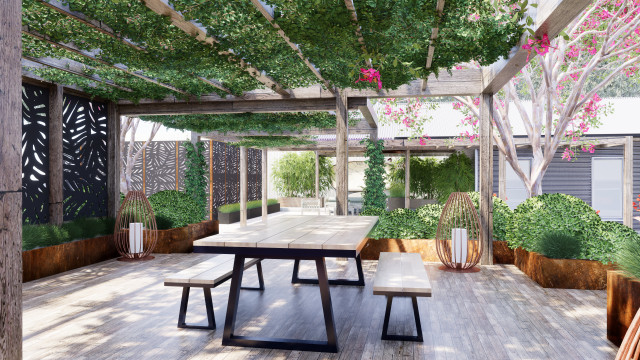 Rustic Rural Australian Courtyard Design - Contemporary - Exterior ...