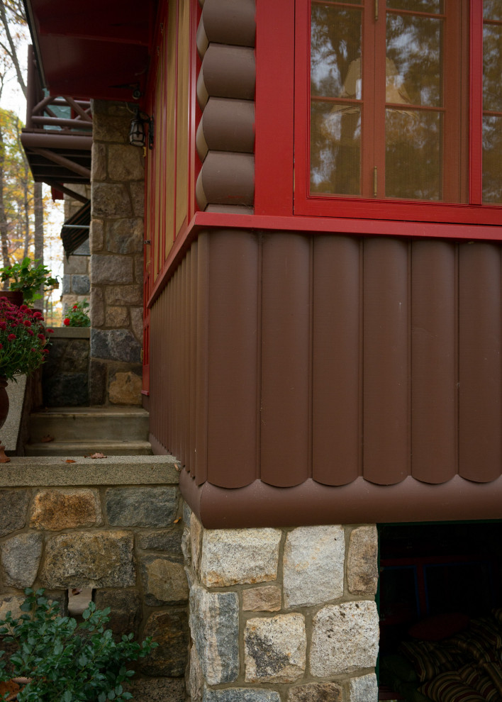 Rustic Storybook Style Quarter Log Siding Lodge - Rustic - Exterior ...