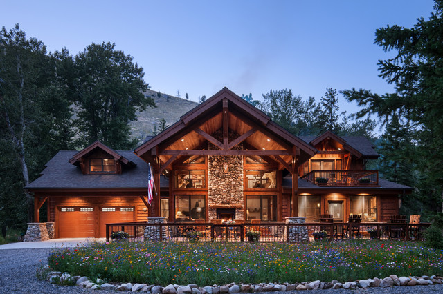 Rustic Timber Frame Home: The Rock Creek Residence - Exterior ...
