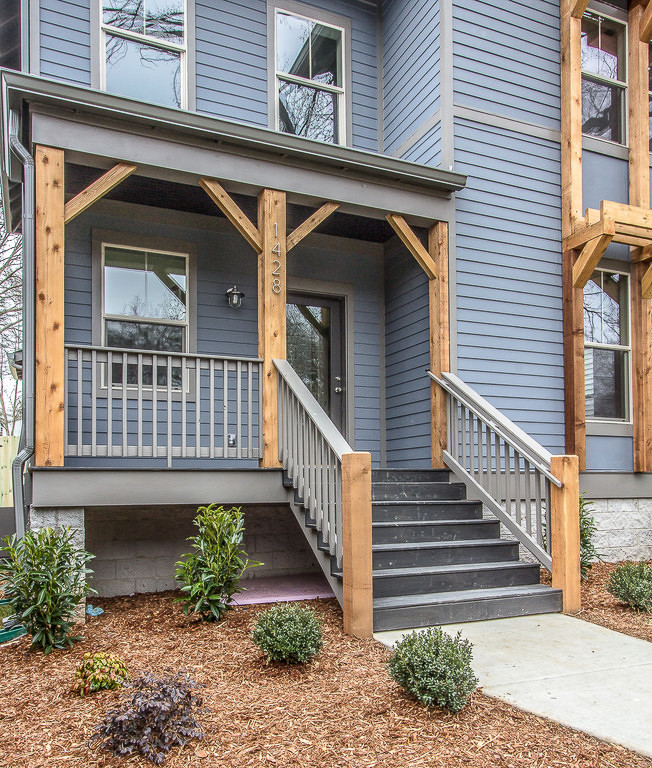 Rustic Wood Front Porch Columns - Transitional - Exterior - Nashville ...