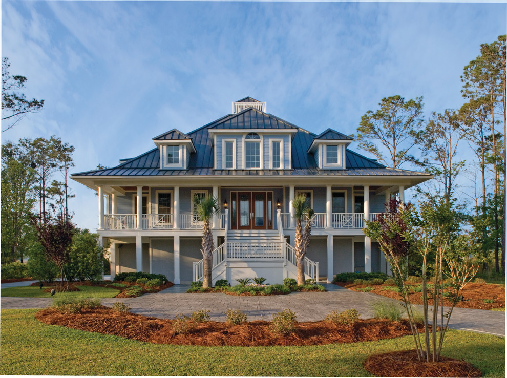 Sater Design Collection's 6825 "Les Anges" Home Plan - Beach Style ...