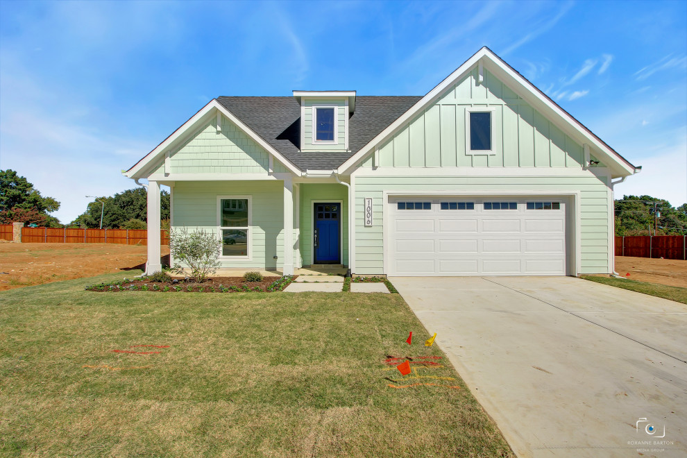 Shady Brook Grapevine mint green house - Country - House Exterior ...