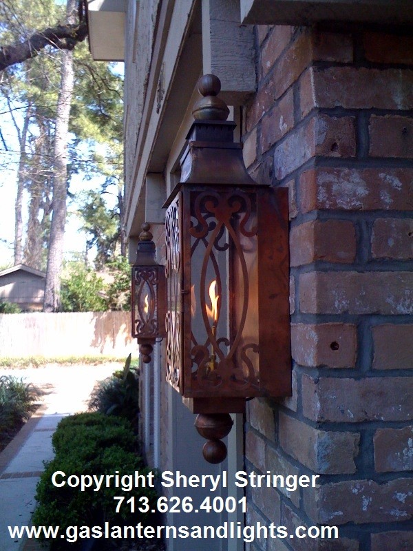 Sheryl's Bellaire Natural Gas Lanterns - Traditional - Exterior ...