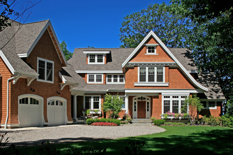 Shingle style cottage on Lake Michigan - Victorian - Exterior - Grand ...