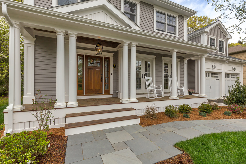 Side Entrance Colonial - Traditional - Exterior - Boston - by Hawthorn ...