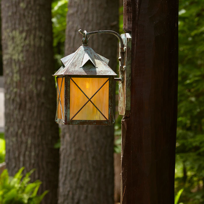 Side View of Wall Light on Post - Rustic - Exterior - Milwaukee - by ...