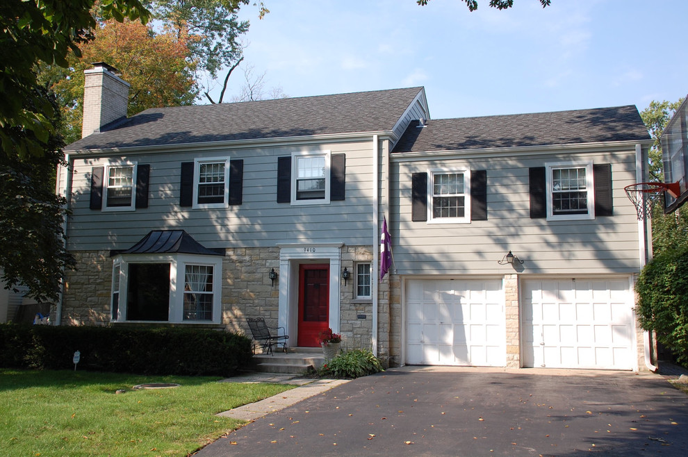 Skokie, IL Colonial Style Home Hardie Siding - Traditional - Exterior ...
