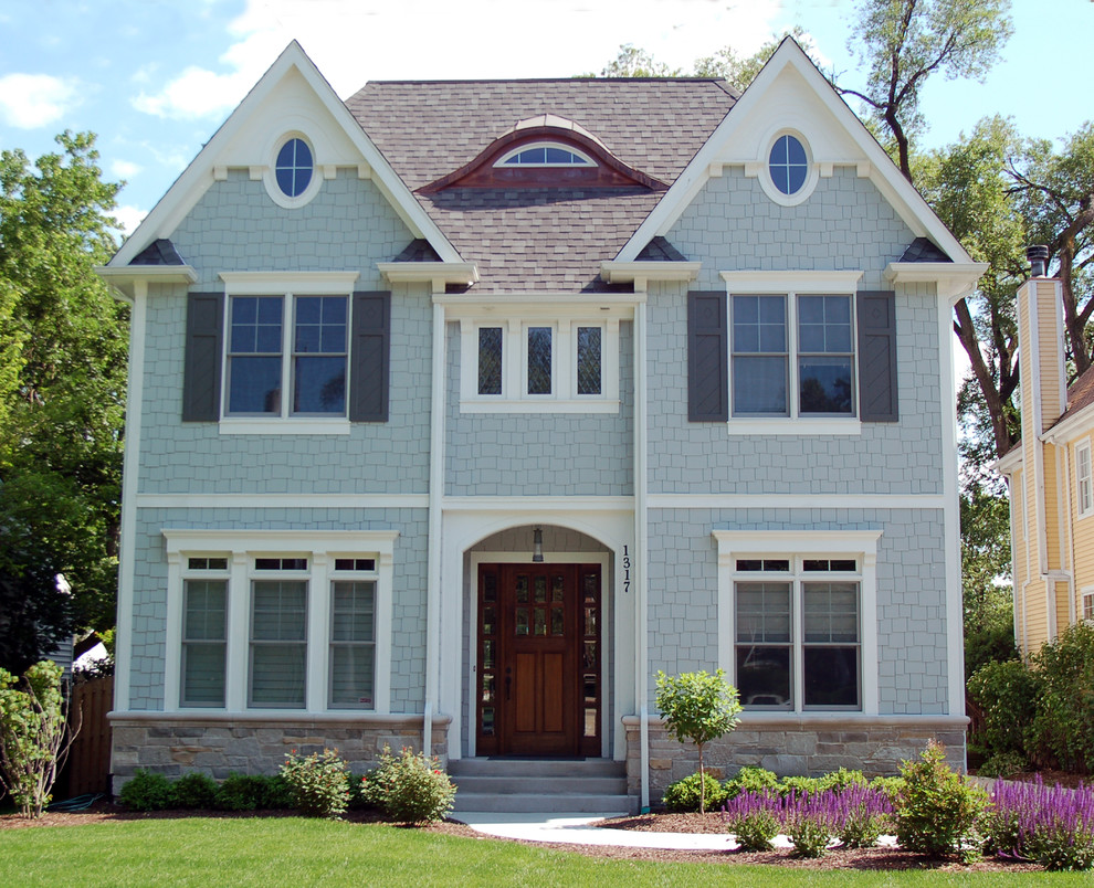 Small Lot Symmetrical Shingle Style Home - Craftsman - Exterior ...