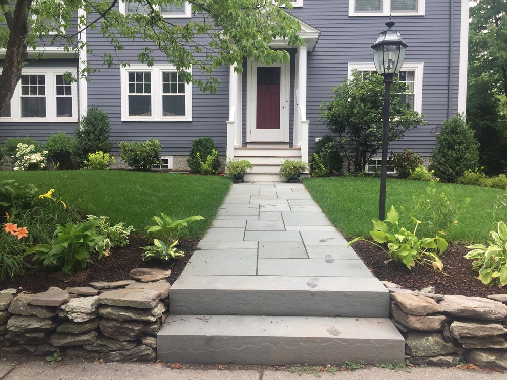 solid bluestone steps - Traditional - Exterior - Boston - by Melissa ...