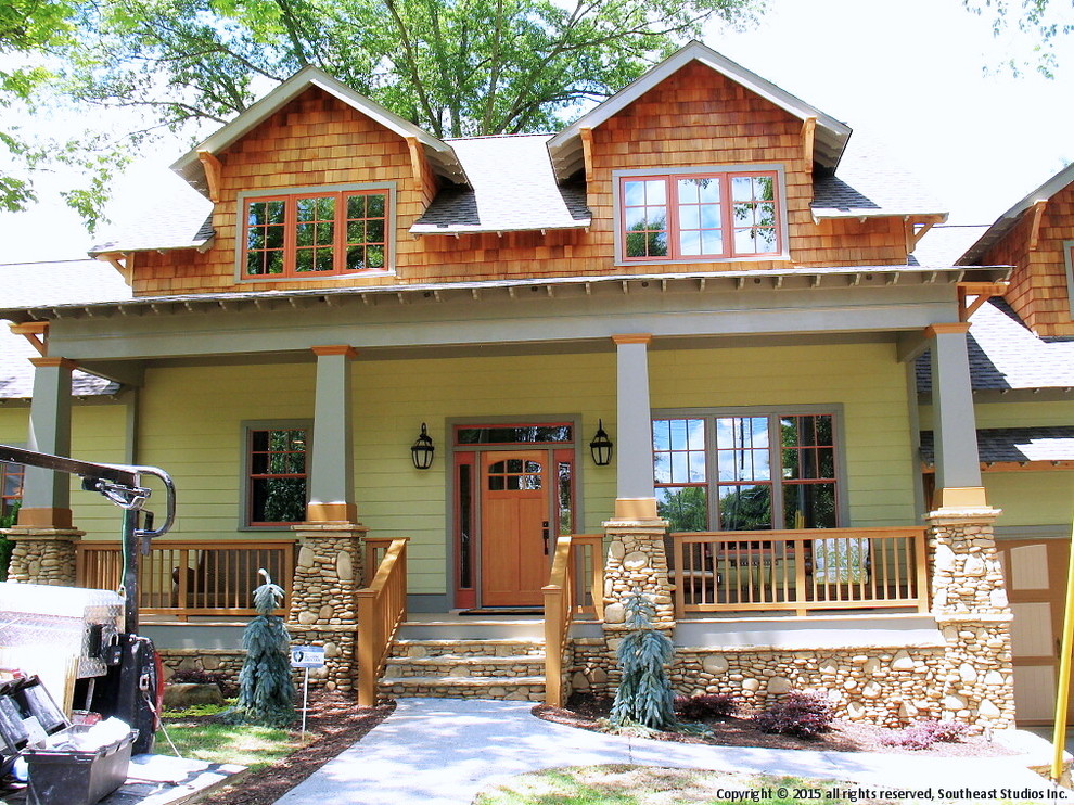 Southern View of Side Entry Porch - Arts & Crafts - House Exterior ...
