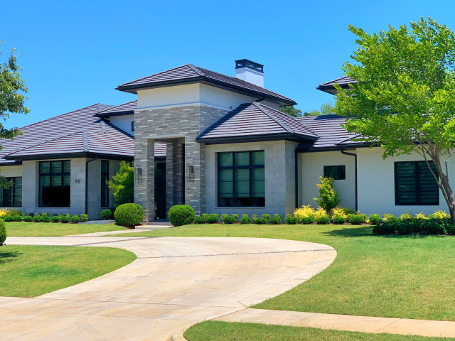 Southlake Modern 1-Story Front Elevation - Moderne - Façade - Dallas ...