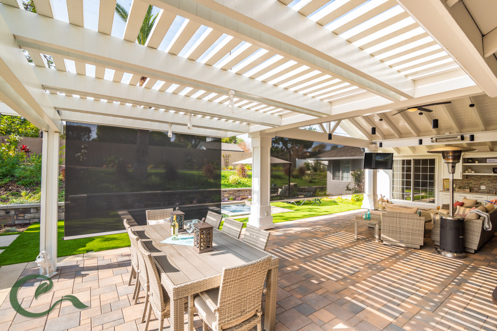 Dining Area w/ Drop Down Shade - Transitional - Patio - Orange County ...