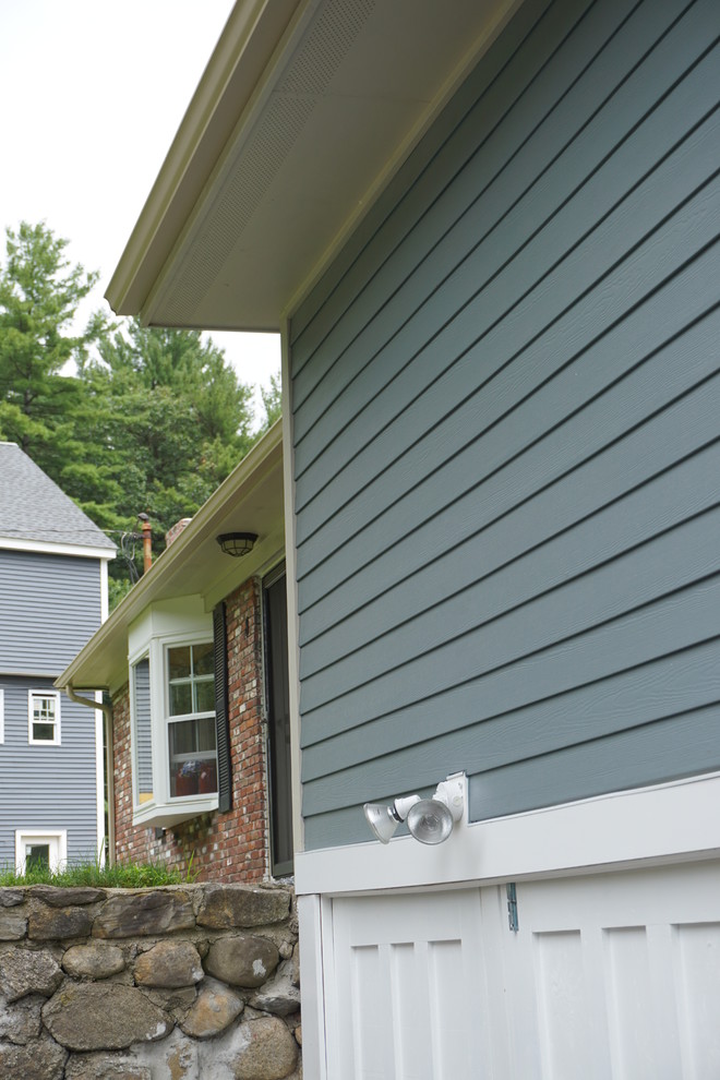 Split-level reside with Boothbay Blue - Traditional - Exterior - Boston ...