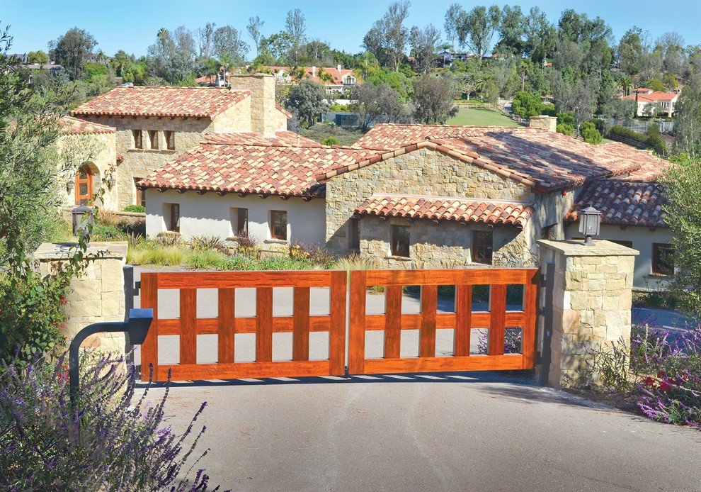 Square design Driveway Gate - Mediterranean - Exterior - San Diego - by ...