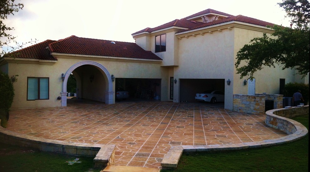 Stamped Concrete Driveway - Overlay - Traditional - Exterior - St Louis - by Decorative Concrete ...
