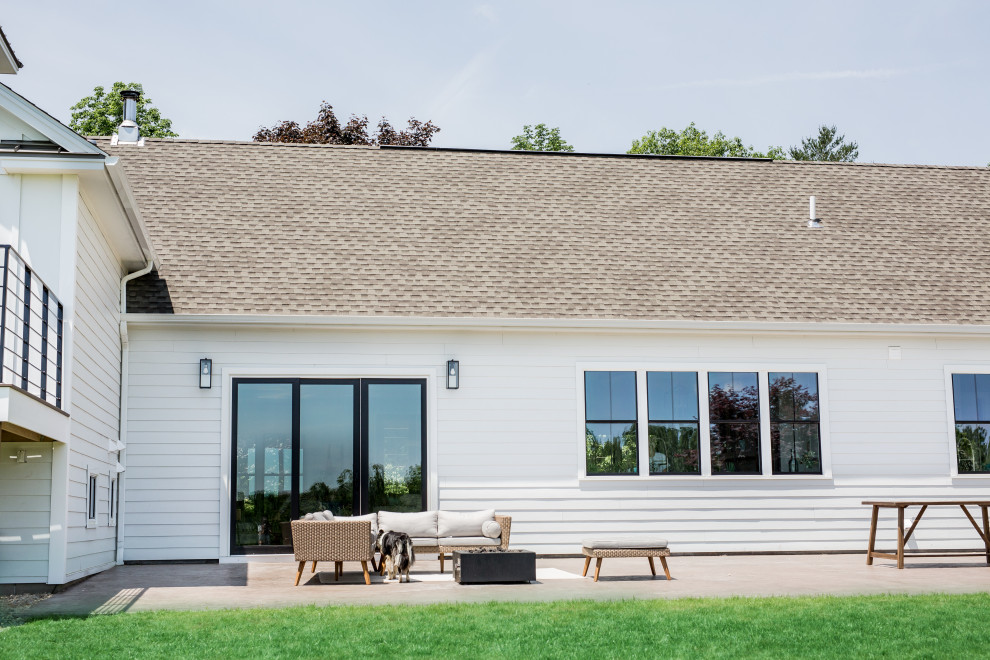 stamped concrete patio - Farmhouse - Exterior - Boston - by ATA ...