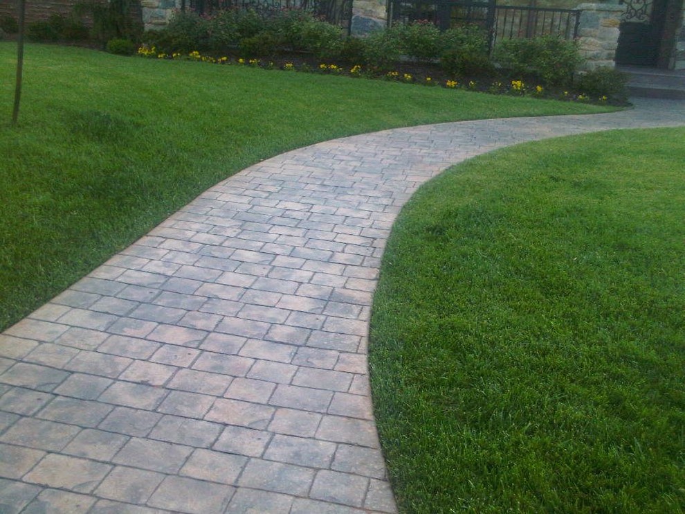 Stamped/Stained Sidewalk - Traditional - Landscape - Oklahoma City - by ...