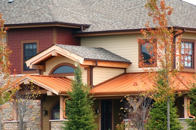 Standing Seam Metal Accent Roofs - Traditional - House Exterior - Grand ...