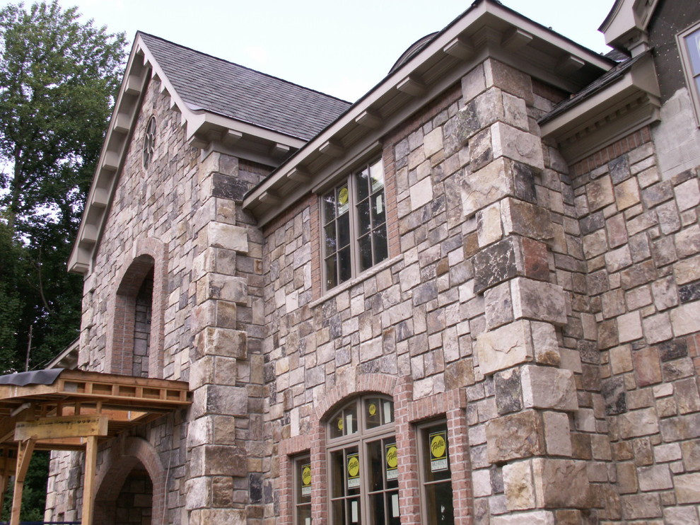Stone, Brick and Concrete - Traditional - House Exterior - Atlanta - by ...