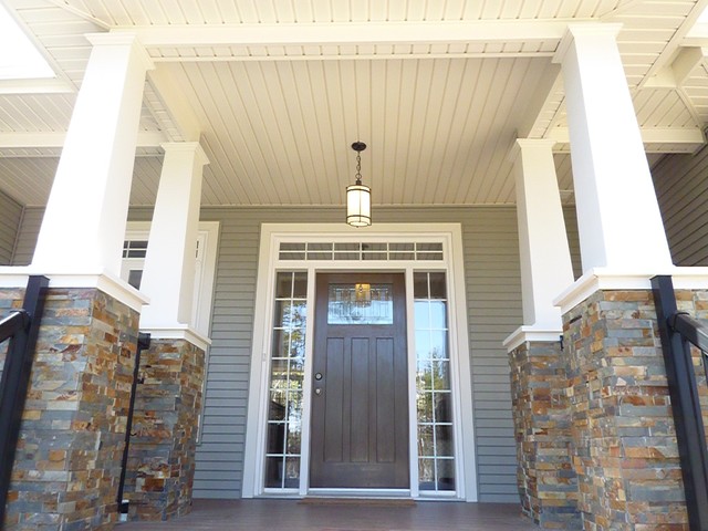 Craftsman Style Columns With Stone Chiseled Craftsman Column Light