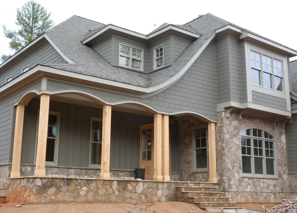 Stone, shake, arches, columns, board and batten - Traditional ...