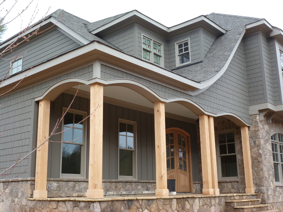 Stone, shake, arches, columns, board and batten - Traditional ...
