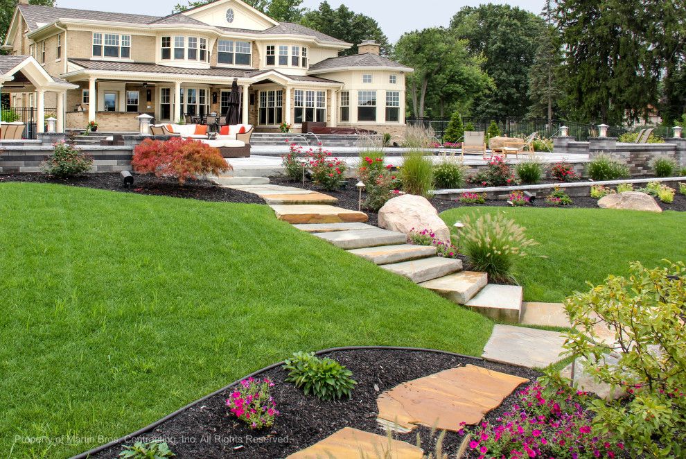 Stone Slab Steps - Traditional - Landscape - by Martin Bros ...