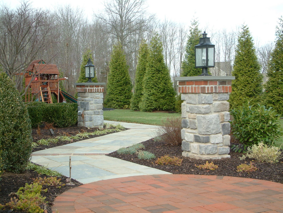 Stone Walkway & Lamp Posts - Craftsman - Exterior - Philadelphia - by ...