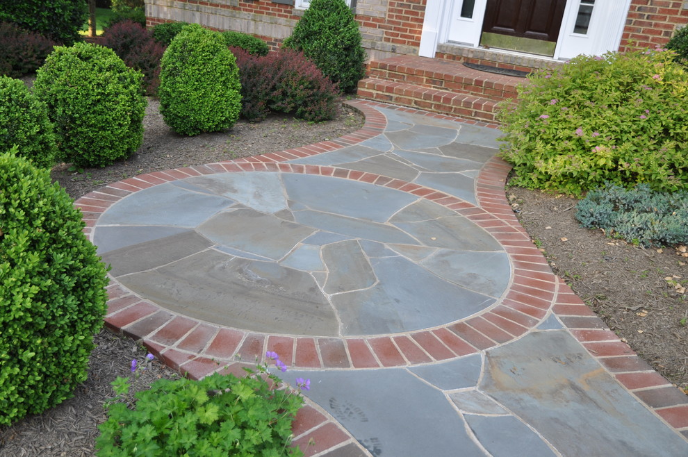 Stone Walkway With Brick Border - House Exterior - DC Metro - by Art ...