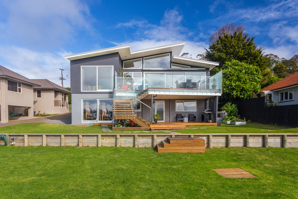 Striking exterior from the back of the property looking over the ...