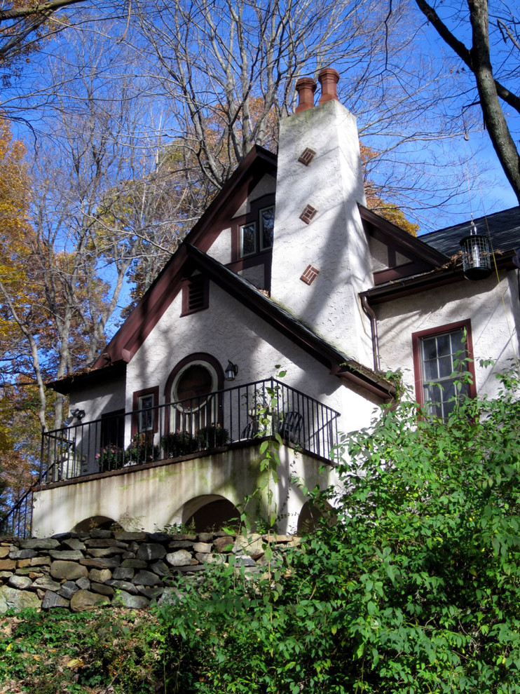 Stucco Cottage in the Woods of Chappaqua - Traditional - Exterior - New ...