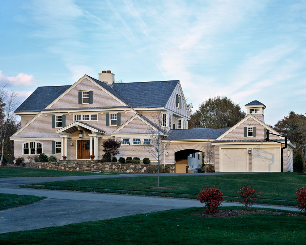 Suburban Cross Gable - Transitional - Exterior - Boston - by William ...