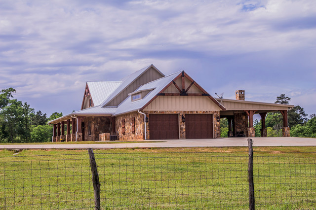 Texas Ranch House Garage - Country - Exterior - Houston - by Laura ...