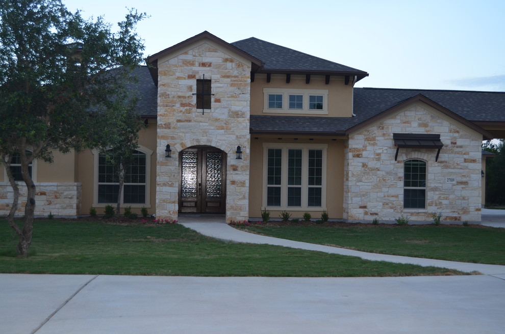 Texas Stone and Stucco Home - Mediterranean - Exterior - Austin - by ...