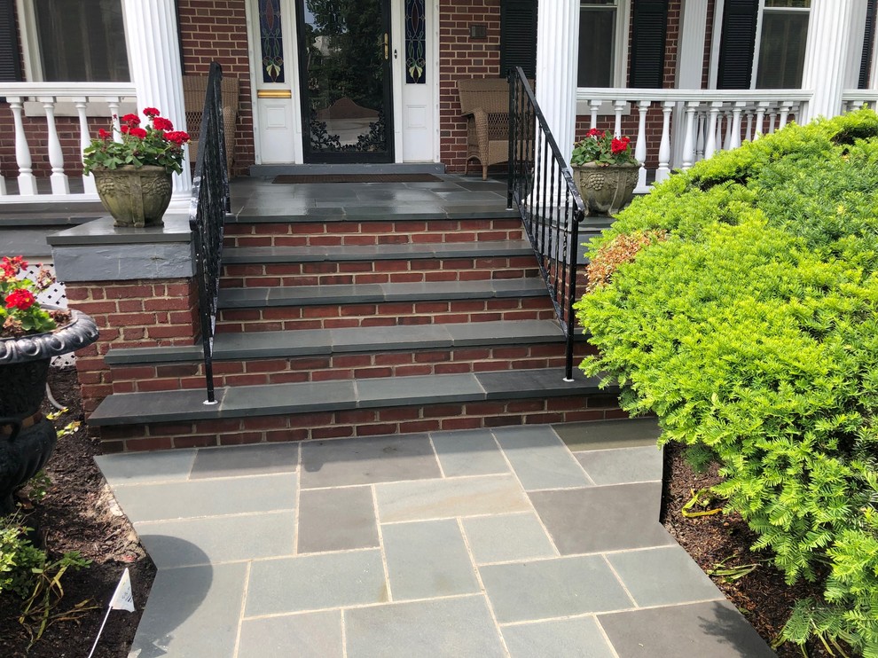 Thermal Blue Flagstone with Brick Step Risers in Columbia Heights ...
