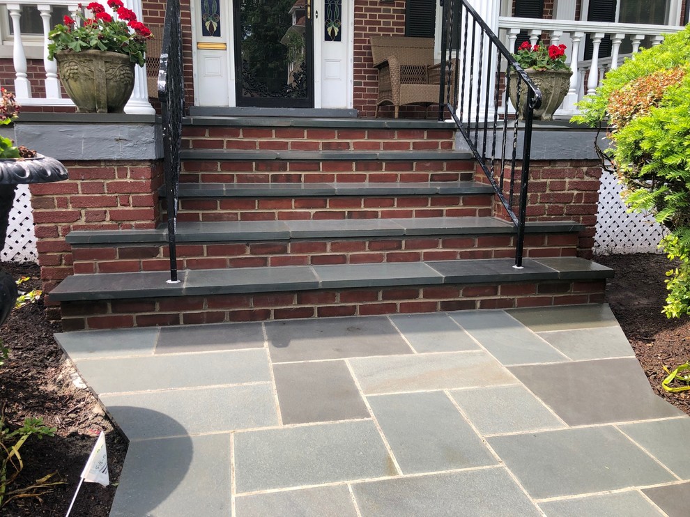 Thermal Blue Flagstone with Brick Step Risers in Columbia Heights ...
