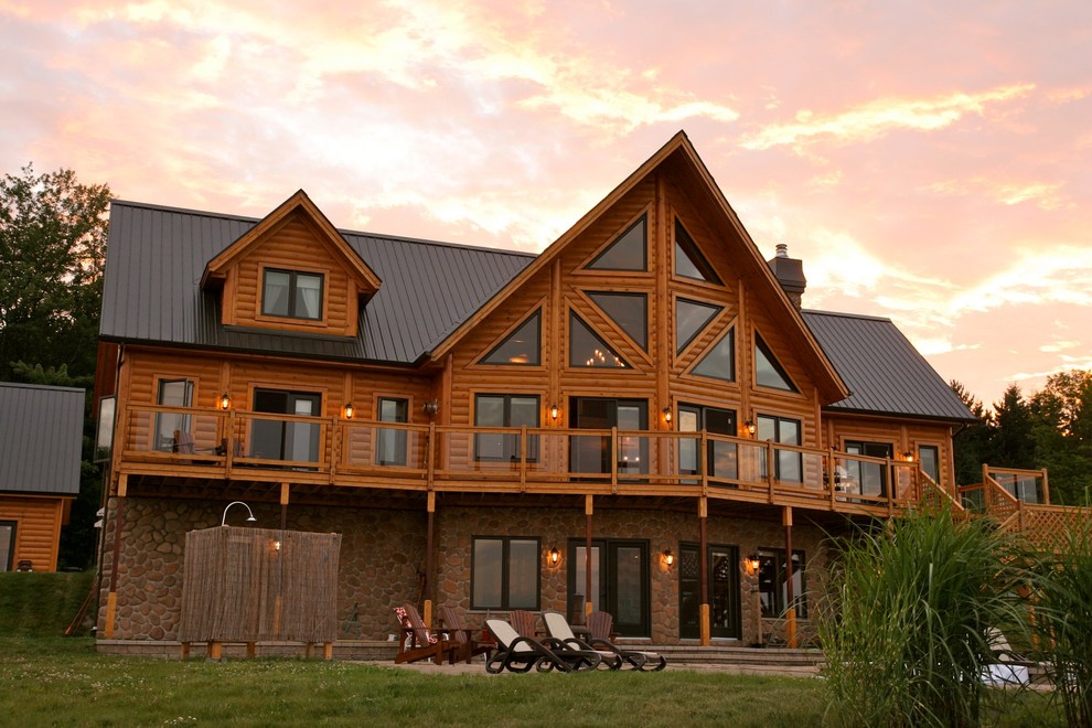 Timber Block Log Home Photos - Rustic - Exterior - Charlotte - by ...