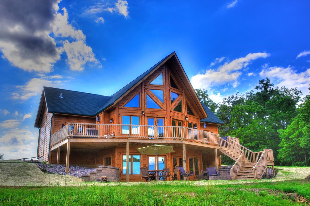Timber Block Log Homes Wisconsin Model - Traditional - Exterior ...