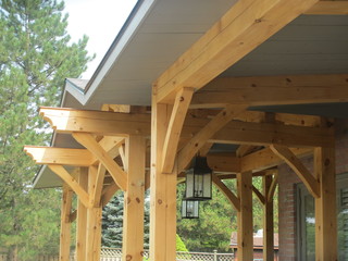 Timber Frame Back Porch - Mississauga - Craftsman - Exterior - Toronto ...