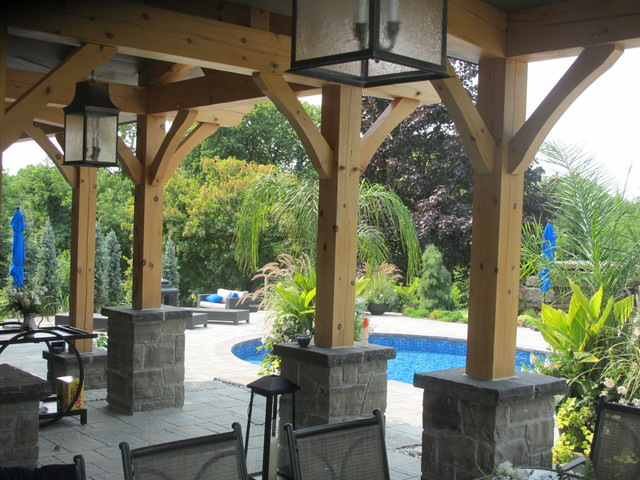 Timber Frame Back Porch - Mississauga - Craftsman - Façade - Toronto ...