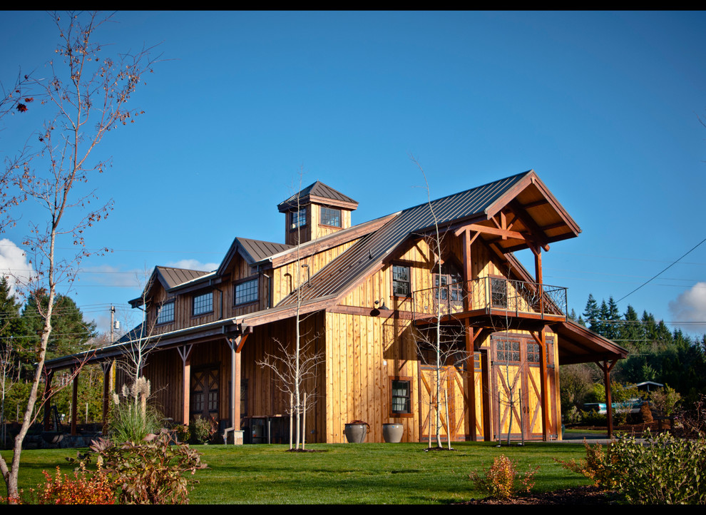 Timber Frame Barn Home - Farmhouse - Exterior - Portland - by DC ...