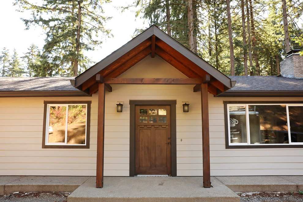 Timber frame front entry - Farmhouse - Exterior - Portland - by ...