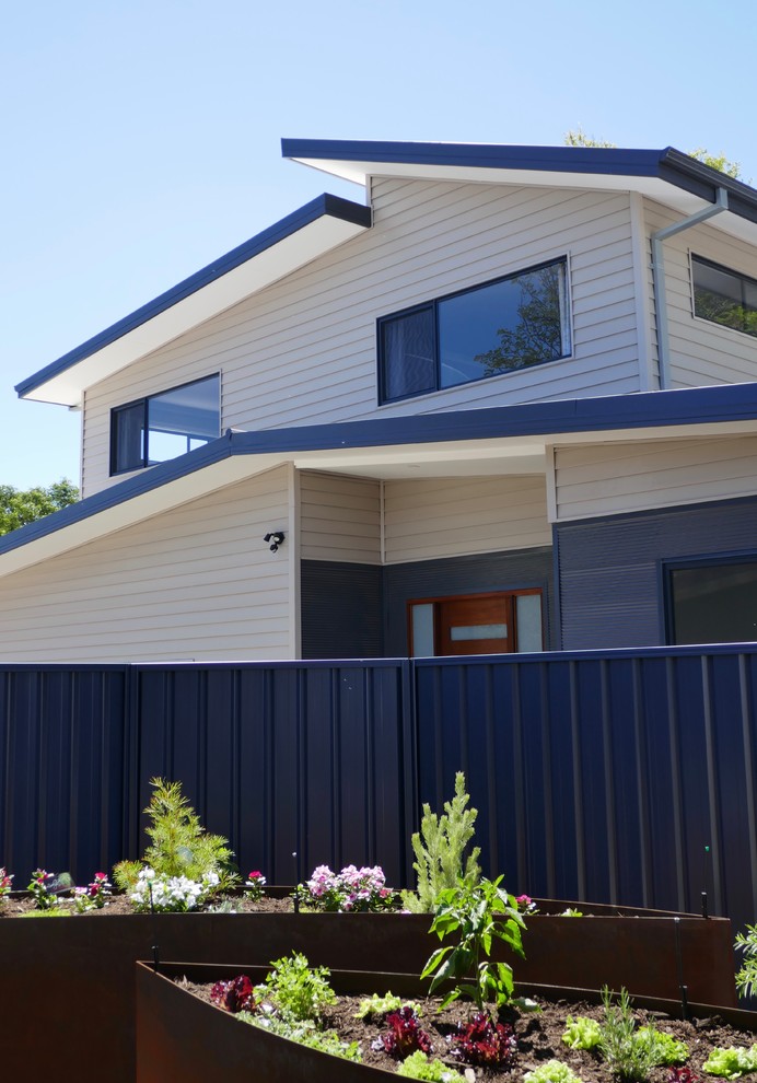 Timber Frame Home with Skillion and Gable Roof - Eclectic - Exterior ...
